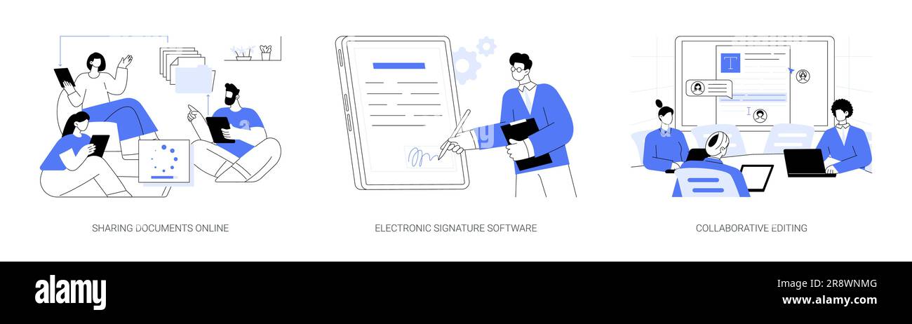 Online documentation software abstract concept vector illustrations ...