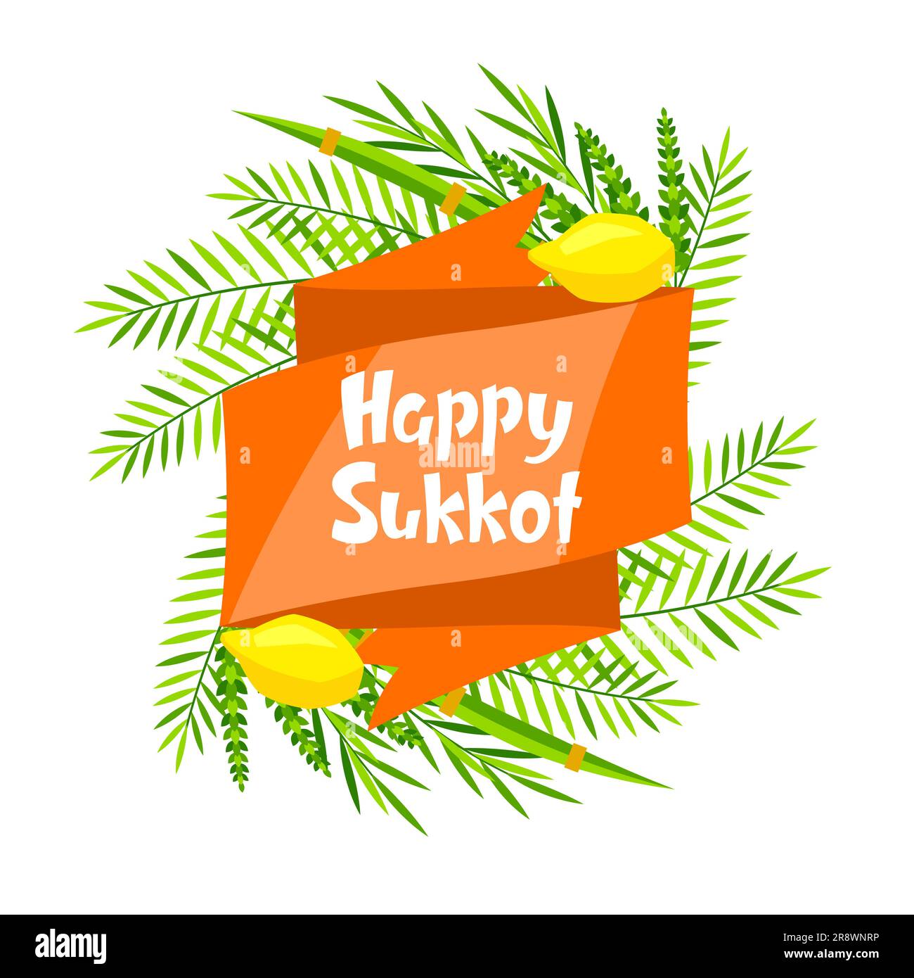 Happy Sukkot greeting card. Holiday background with Jewish festival ...