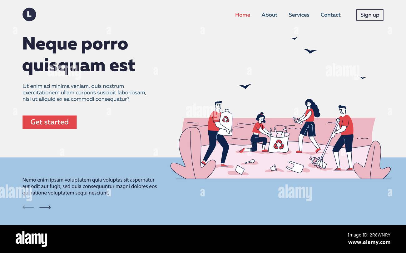 Volunteer beach garbage Stock Vector Images - Alamy