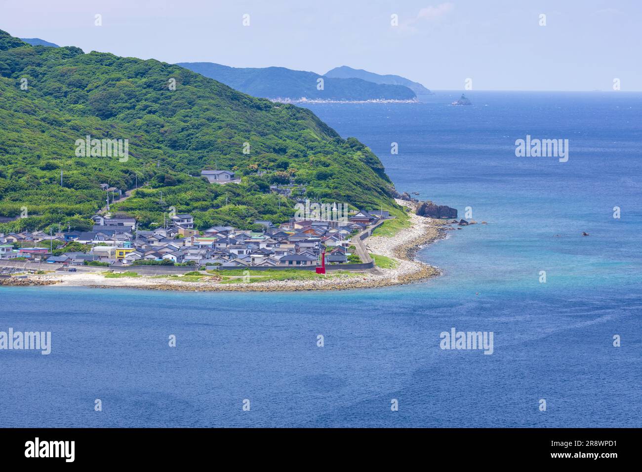 The blue sea of Kashiwa Island Stock Photo - Alamy