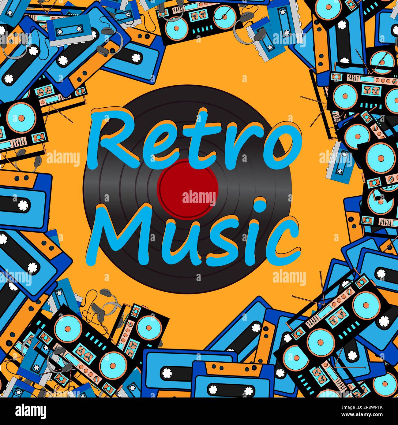 80's music records Stock Vector Images - Alamy