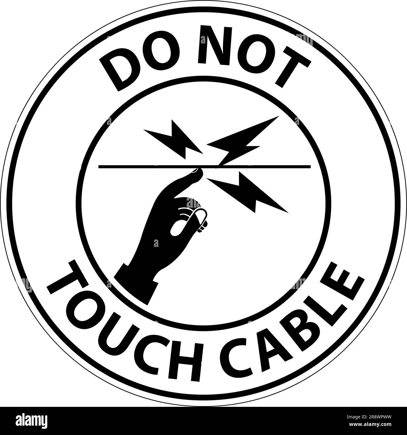 Notice Do Not Touch Cable Sign On White Background Stock Vector Image And Art Alamy