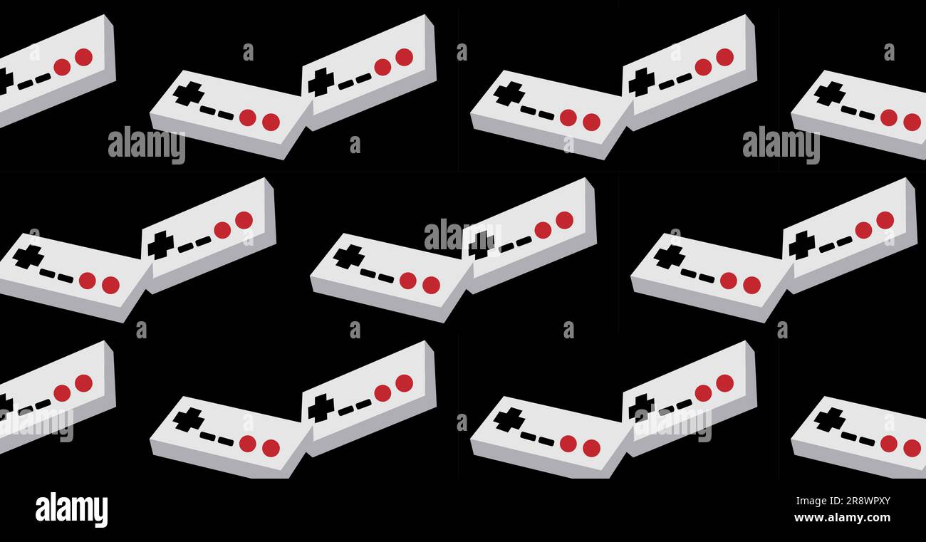 A pattern of two black and white and black old retro vintage hipster ...