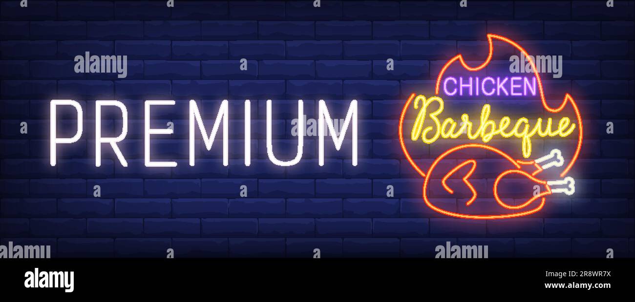 Chicken barbeque neon sign Stock Vector Image & Art - Alamy