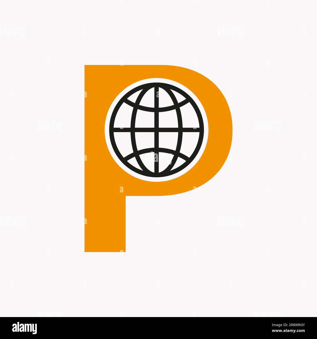 Letter P Global Logo Design. Global Logotype Symbol Vector Template ...