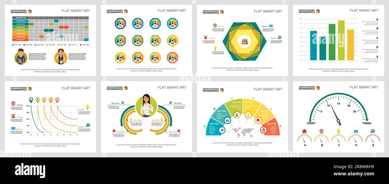 Colorful research or management concept infographic charts set Stock ...