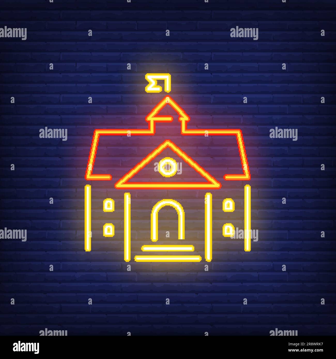 School building neon sign Stock Vector Image & Art - Alamy