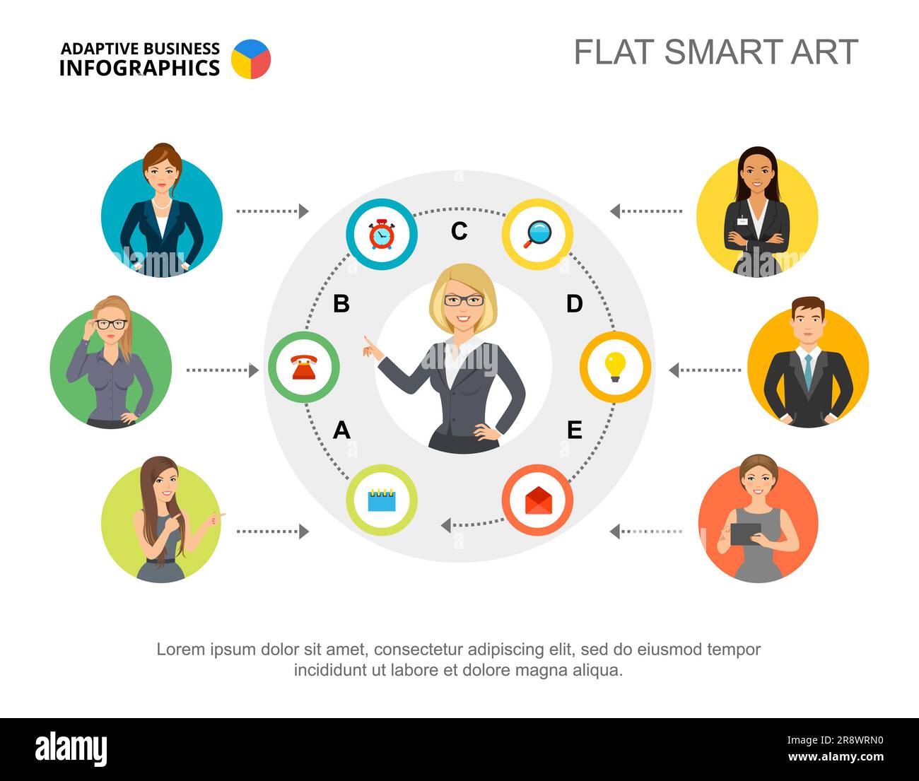 Presentation slide with company staff information Stock Vector Image ...