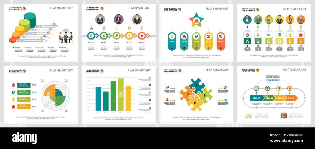 Colorful marketing or management concept infographic charts set Stock ...