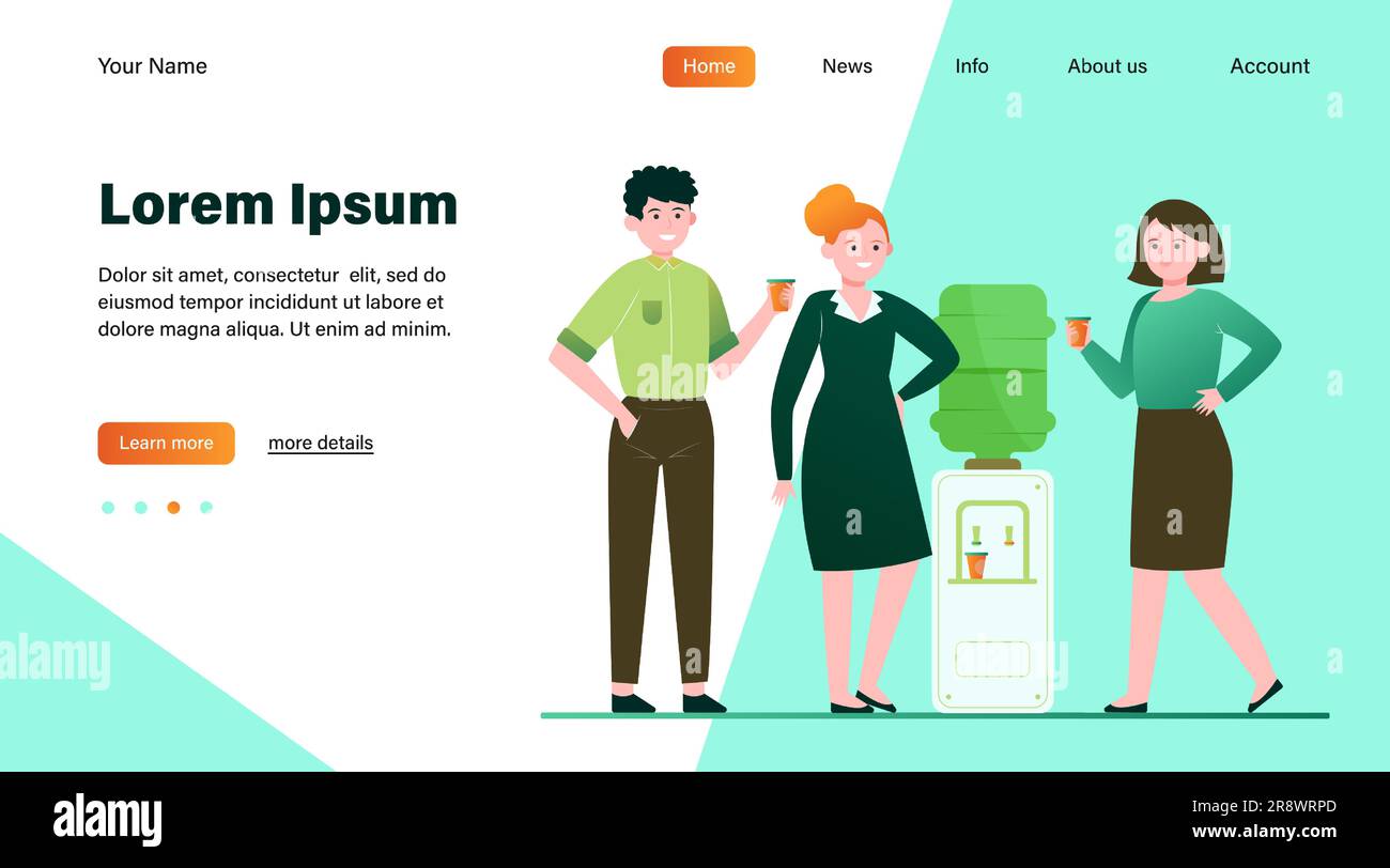 Positive people drinking water at cooler Stock Vector Image & Art - Alamy