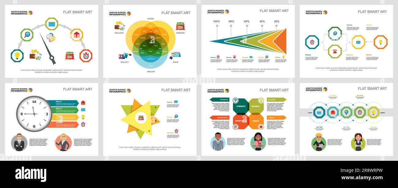 Colorful consulting or planning concept infographic charts set Stock ...