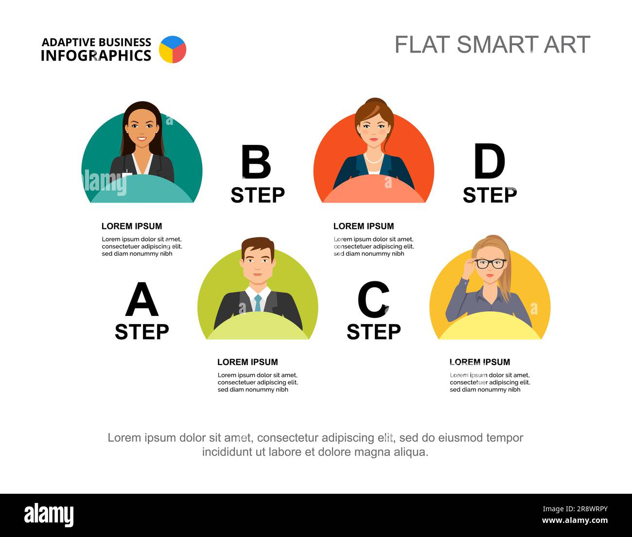 Four steps process chart template for presentation Stock Vector Image ...