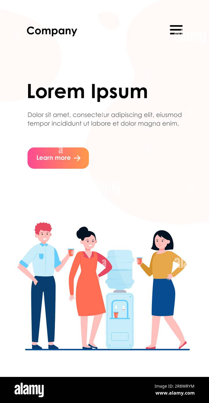 Positive people drinking water at cooler Stock Vector Image & Art - Alamy