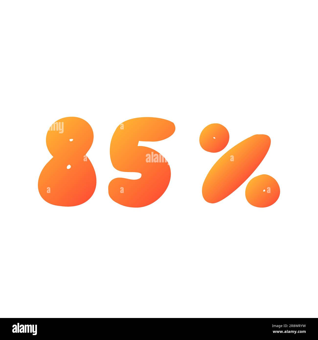 Sale 85 percent off orange discount logo special offer lettering ...