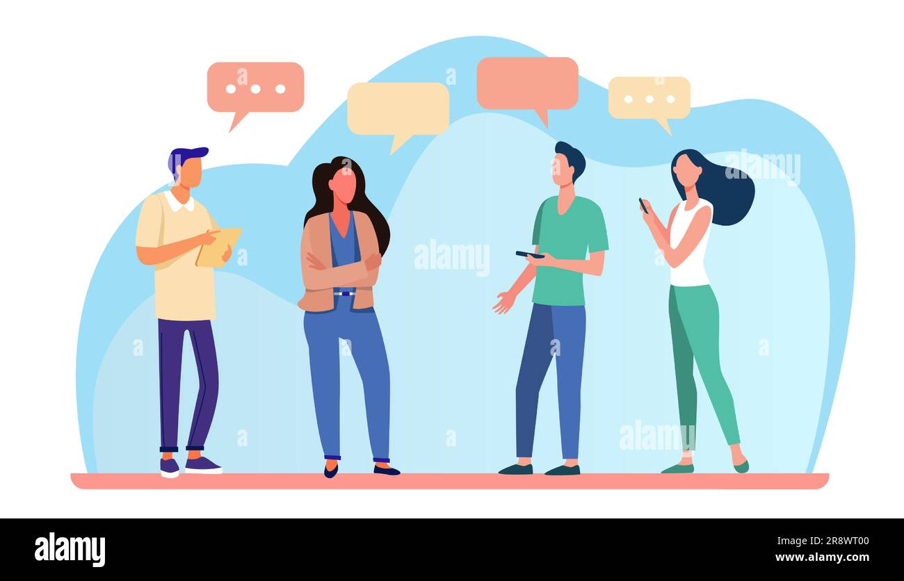 Young people standing and talking each other Stock Vector Image & Art ...