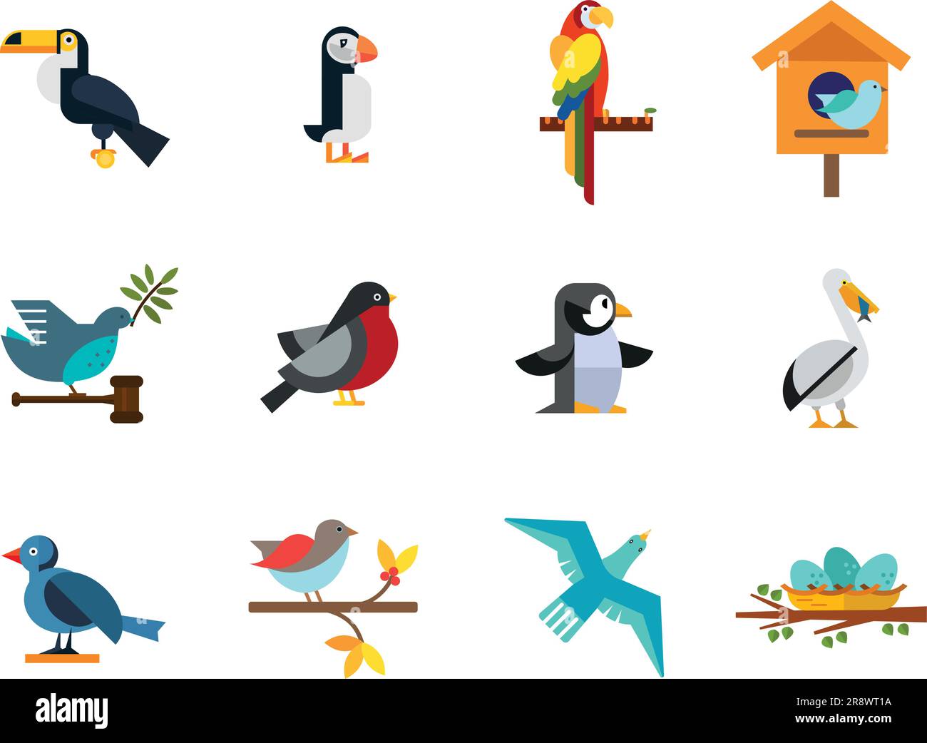 Birds Icon Set Stock Vector Image & Art - Alamy