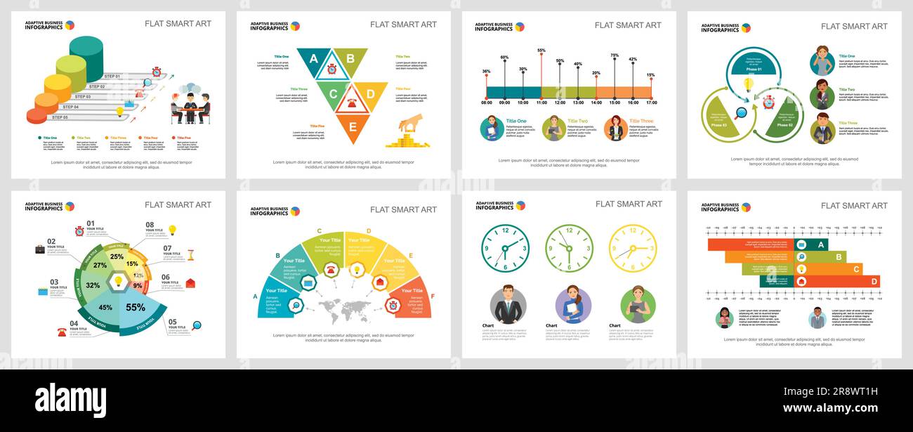 Colorful strategy or logistics concept infographic charts set Stock ...