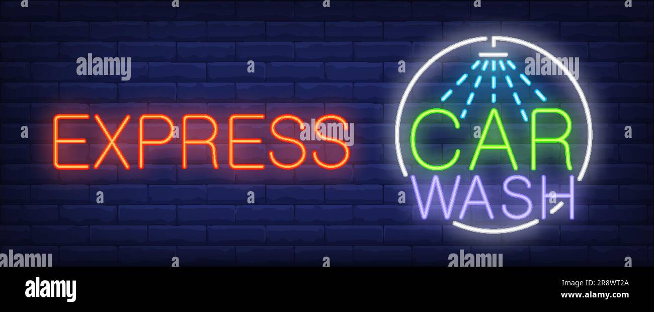 Express car wash neon sign Stock Vector Image & Art - Alamy