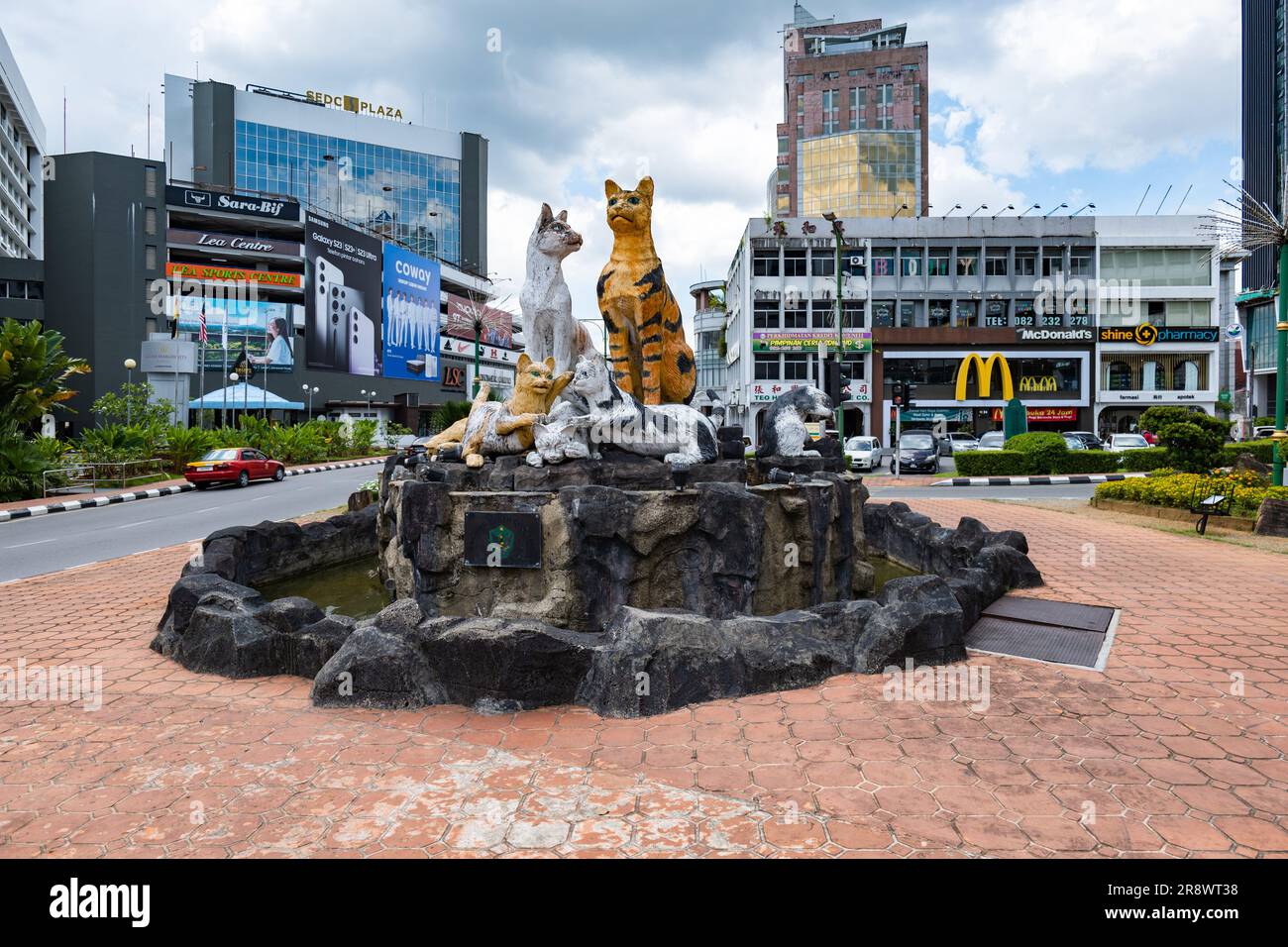 Kuching, Malaysia - May 2023: Kuching cat statue in the city center of ...