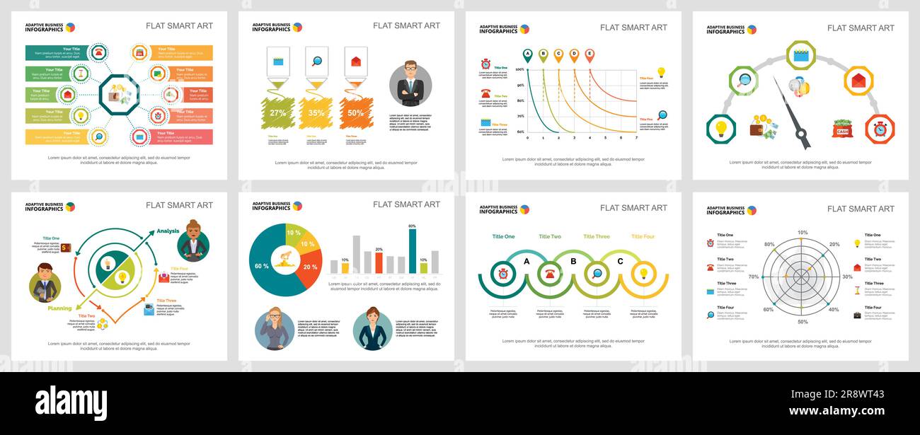 Colorful accounting or statistics concept infographic charts set Stock ...