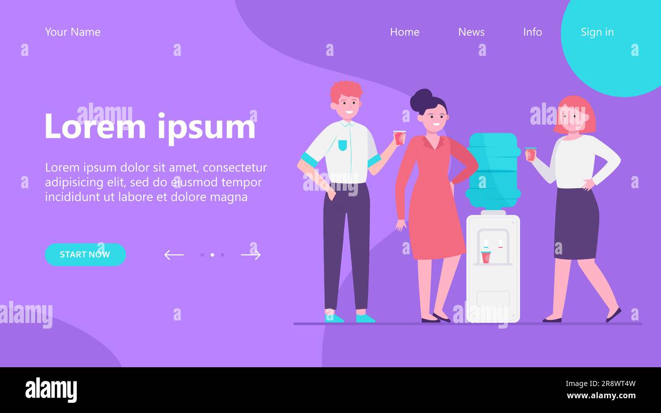 Positive people drinking water at cooler Stock Vector Image & Art - Alamy