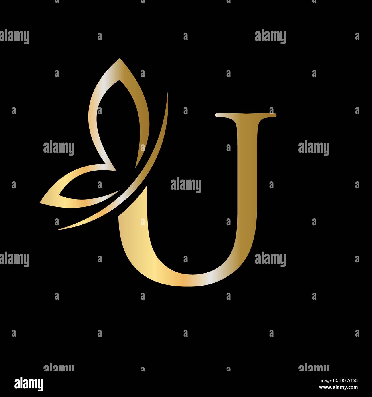 Letter U Butterfly Logo Concept For Luxury, Beauty, Spa and Fashion ...