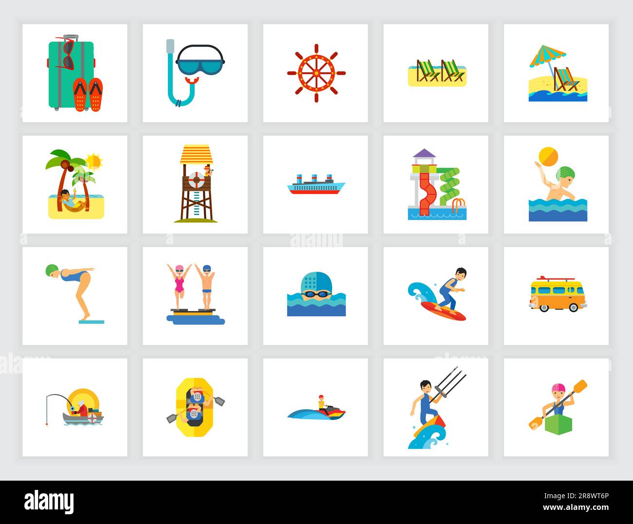 Summer recreations icon set Stock Vector Image & Art - Alamy