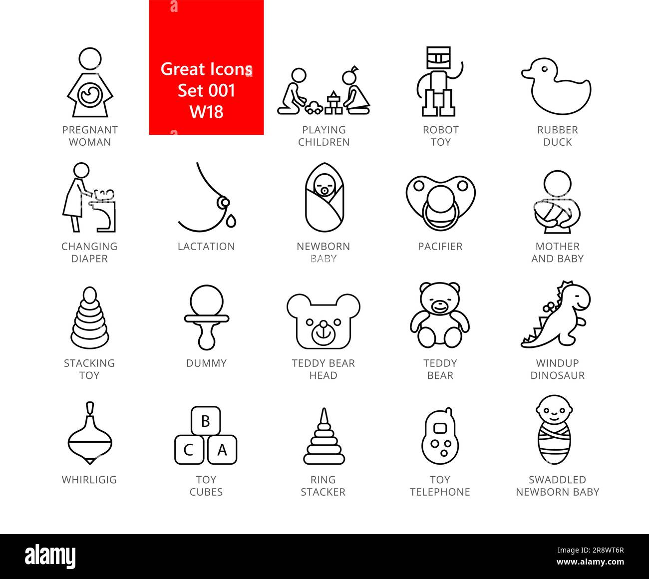 Toys Icons Set Stock Vector Image & Art - Alamy