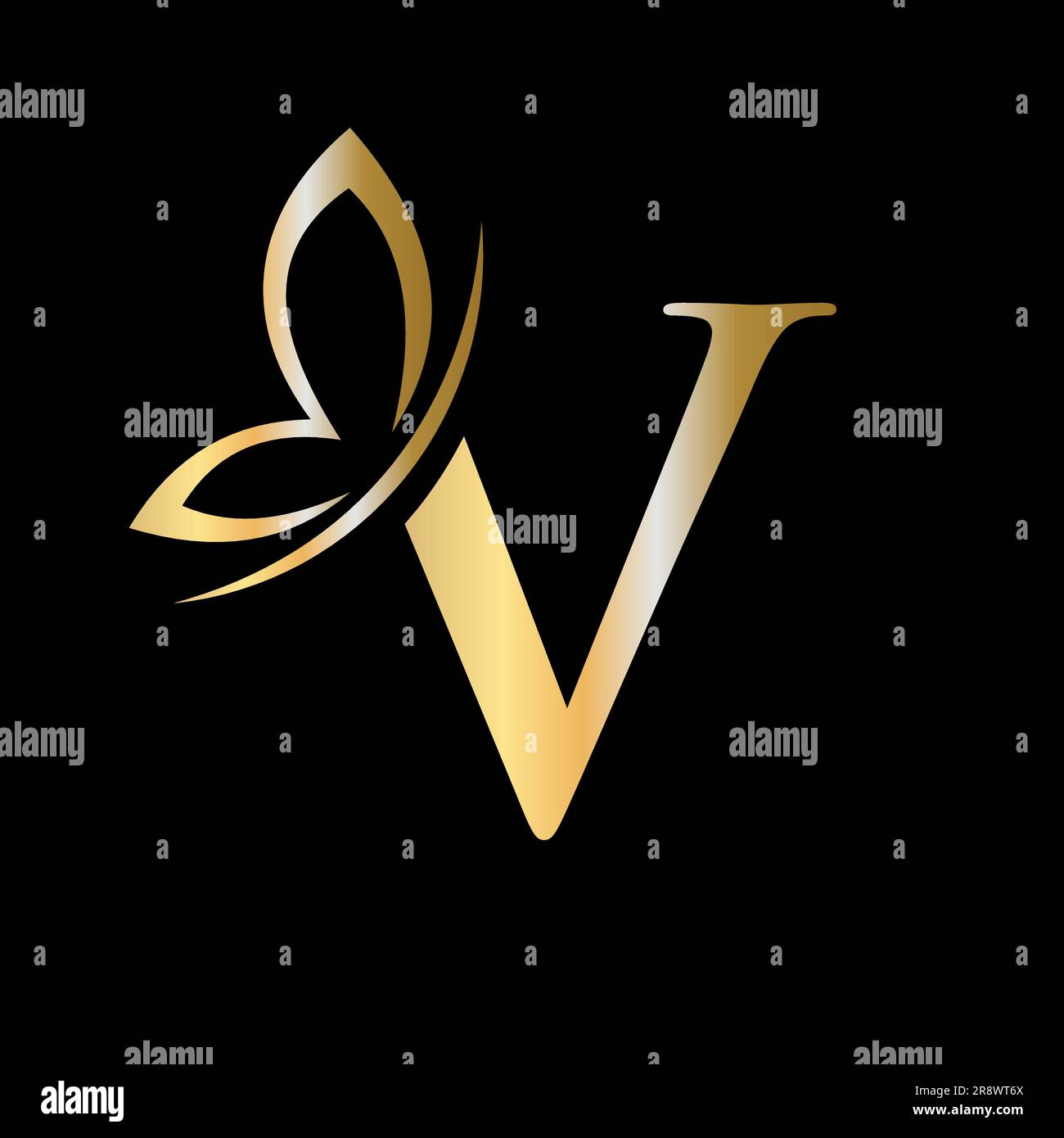 Letter V Butterfly Logo Concept For Luxury, Beauty, Spa and Fashion ...