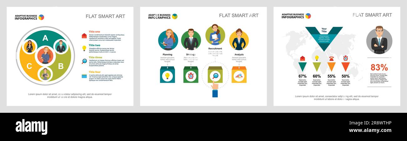 Colorful partnership or planning concept infographic charts set Stock ...