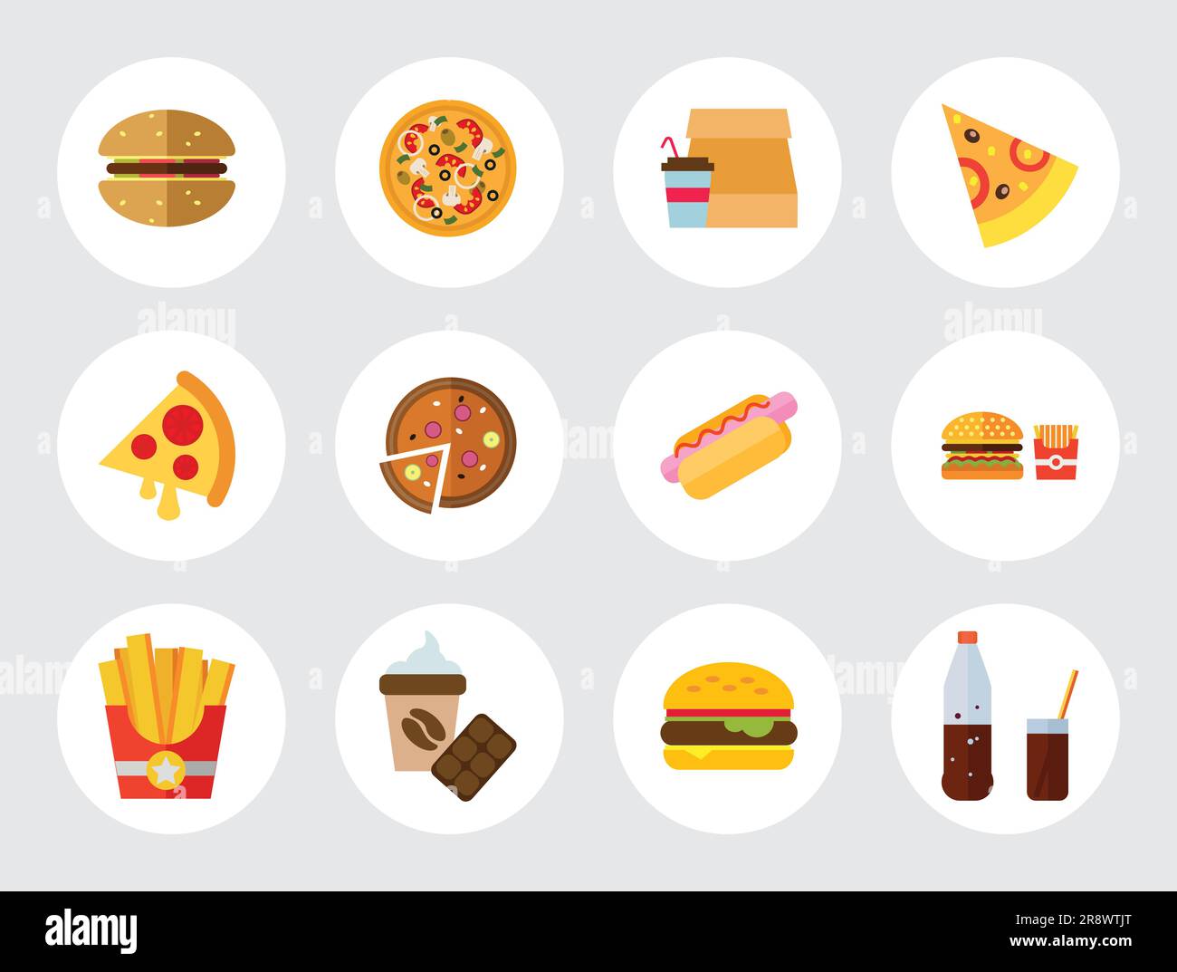 Fast Food Icon Set Stock Vector Image & Art - Alamy