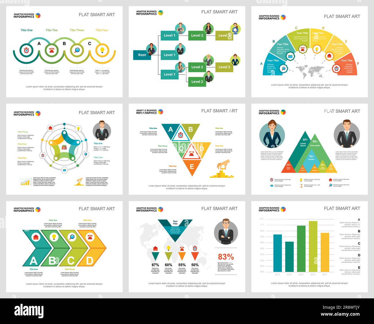 Colorful statistics and logistics infographic charts set Stock Vector ...