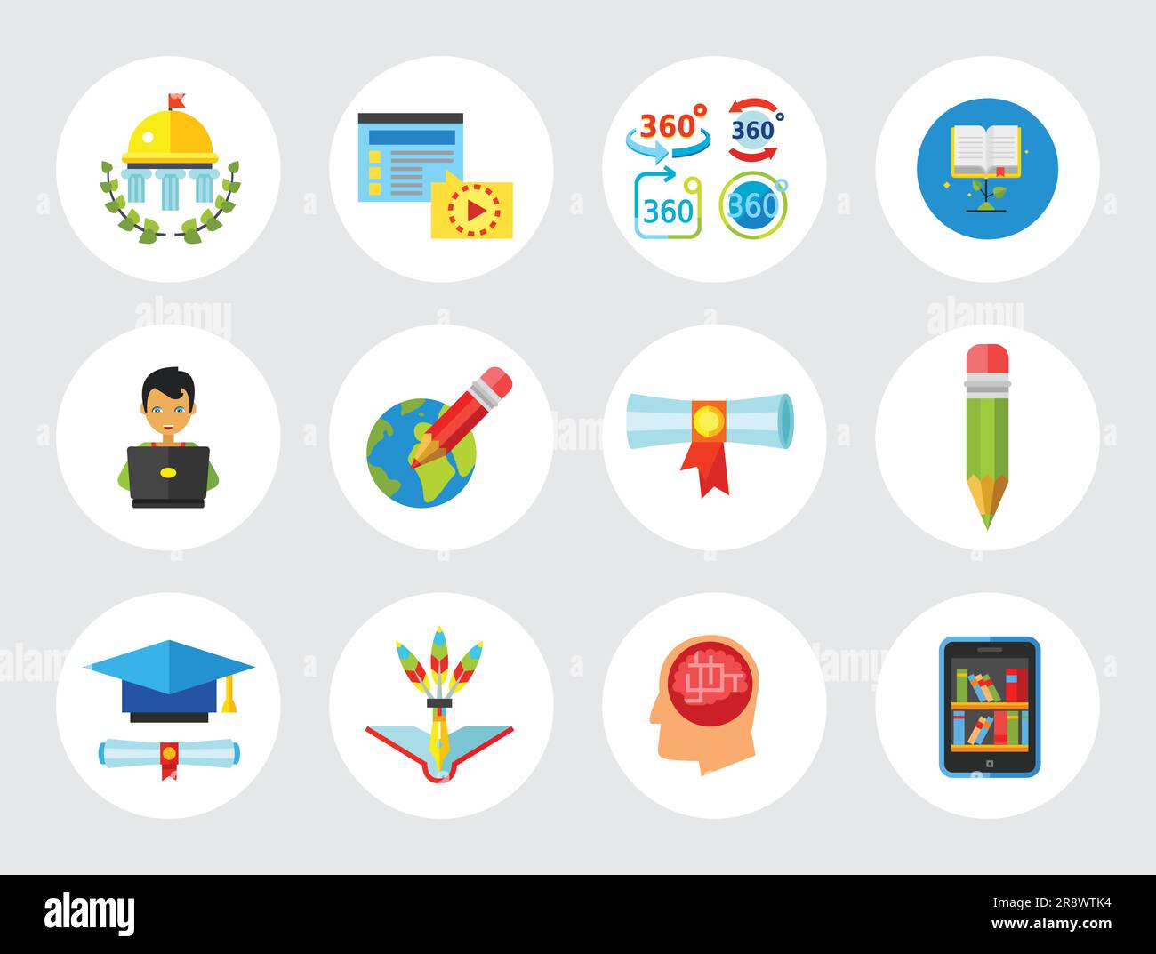Education Icon Set Stock Vector Image & Art - Alamy