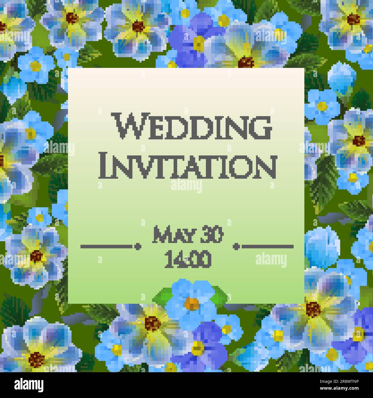 Wedding invitation card template with forget me nots Stock Vector Image ...