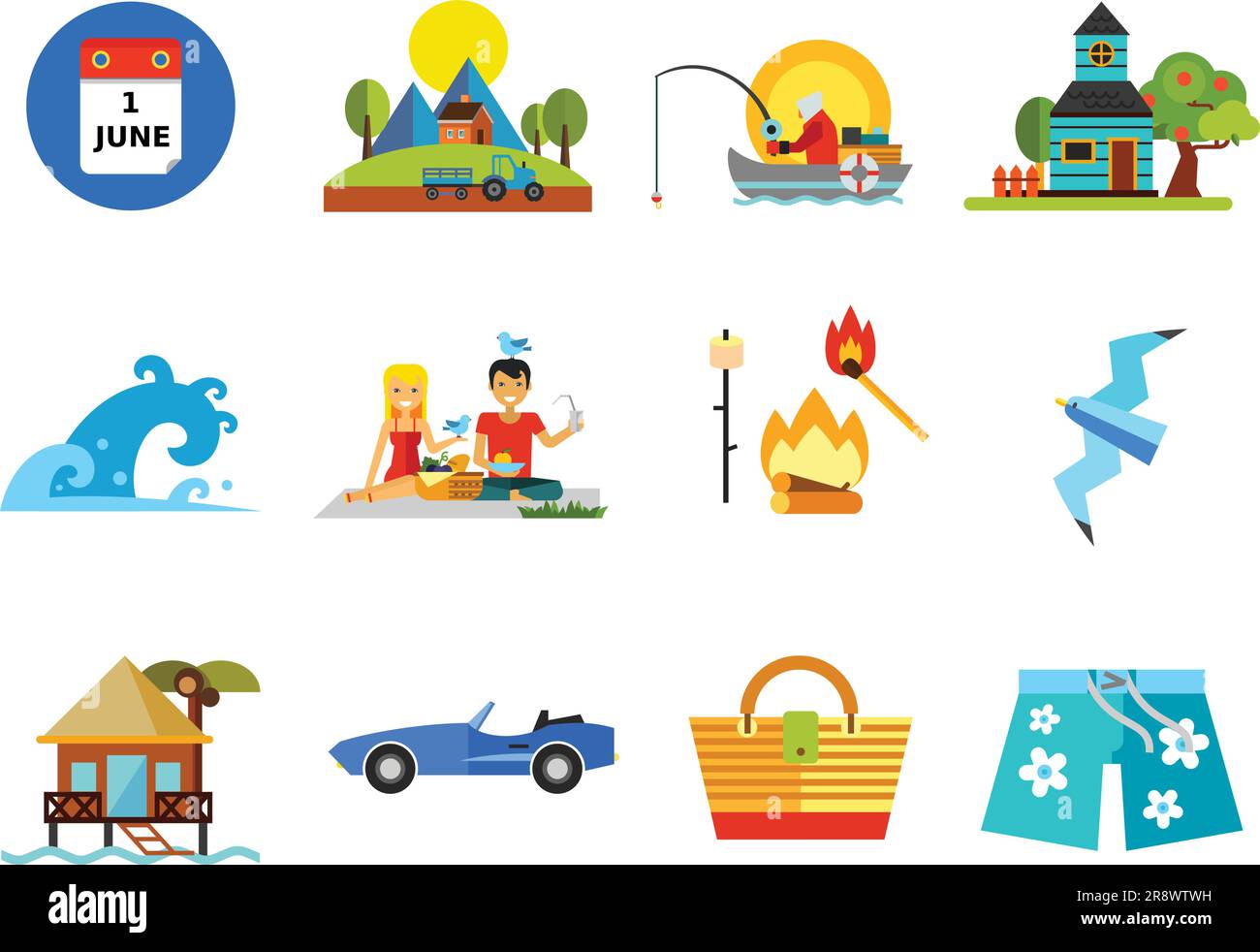 Summer Icon Set Stock Vector Image & Art - Alamy