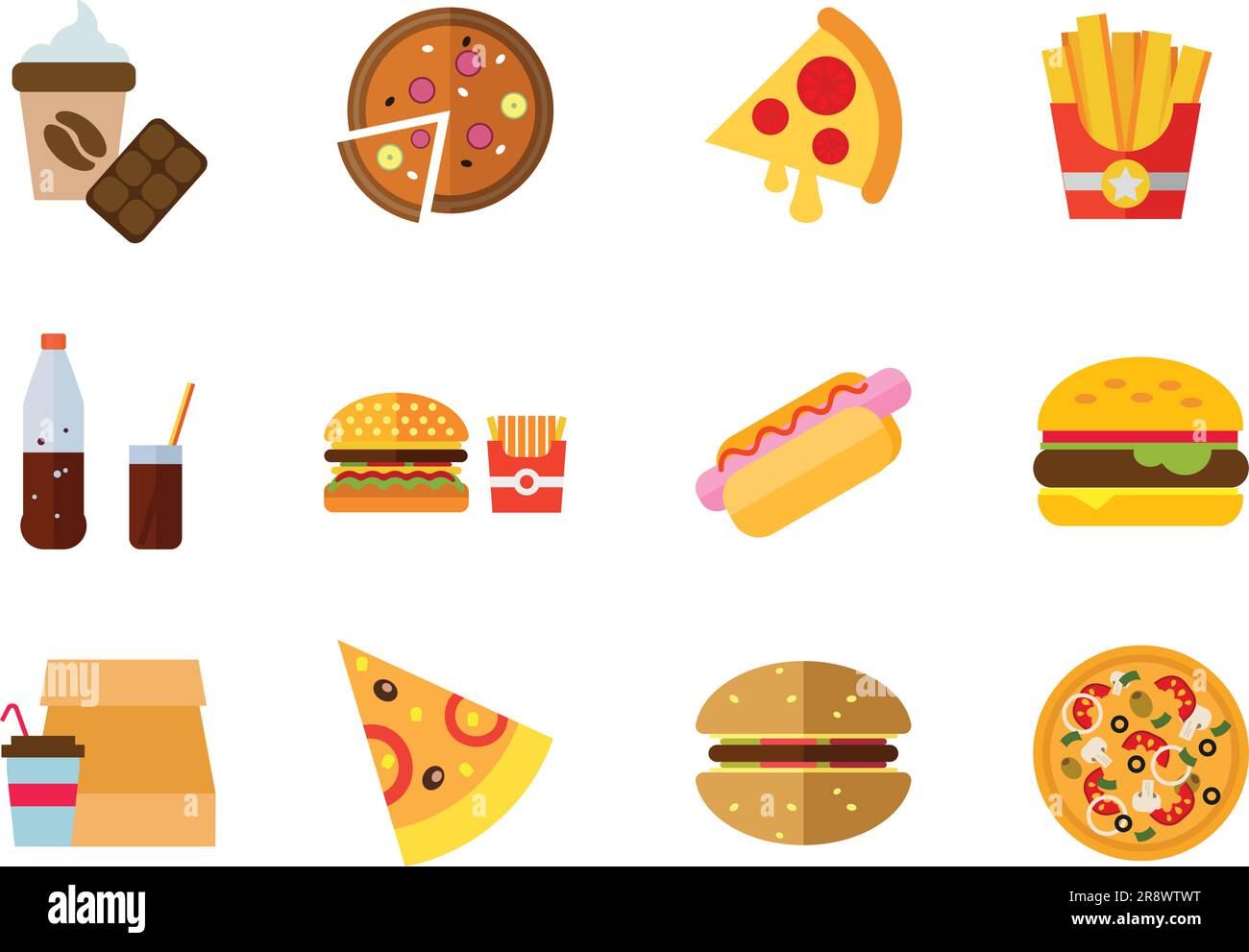Fast Food Icon Set Stock Vector Image & Art - Alamy