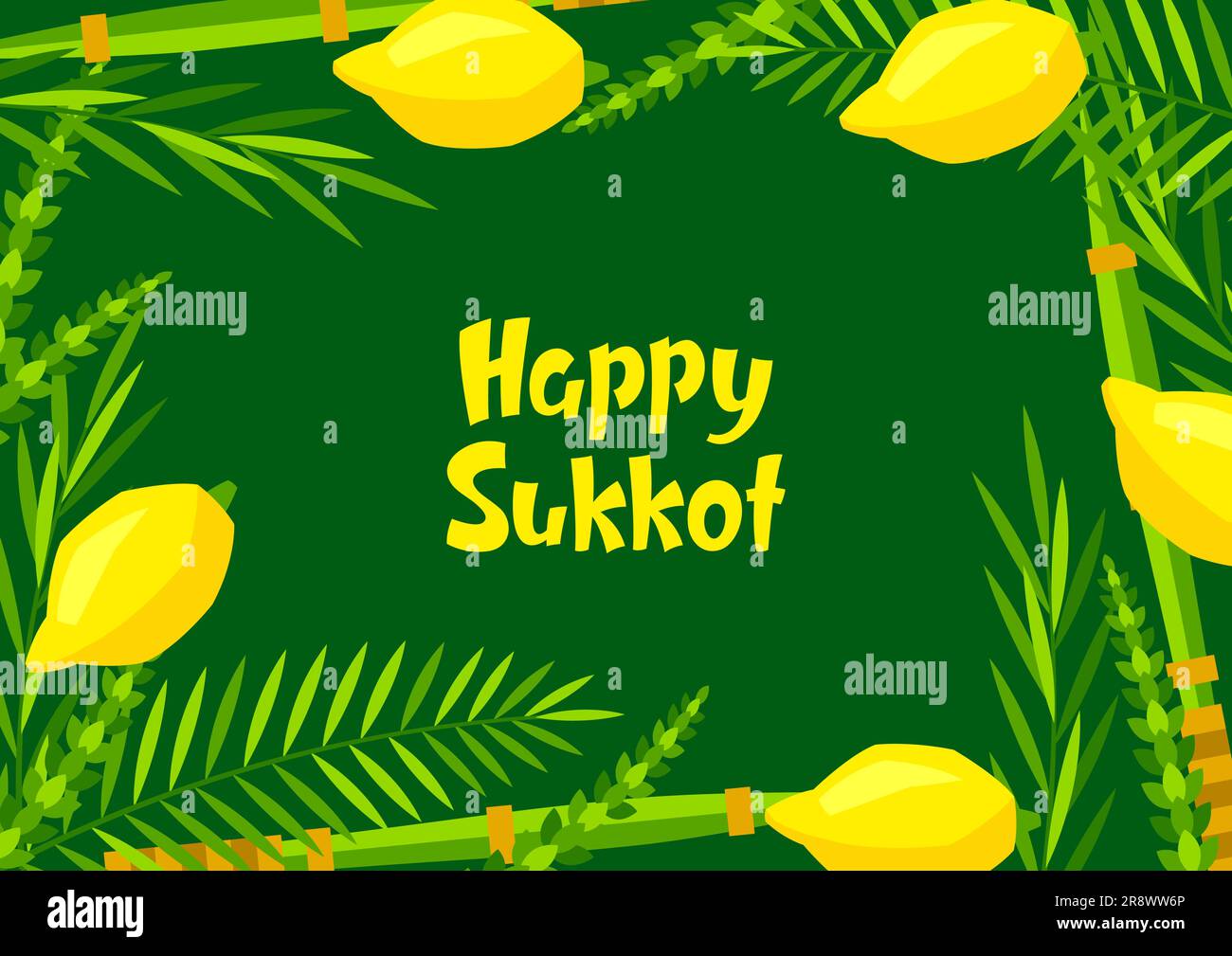 Happy Sukkot greeting card. Holiday background with Jewish festival ...