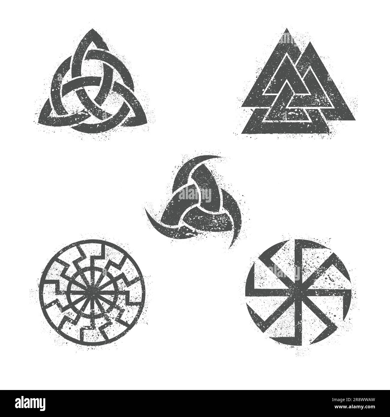 Scandinavian viking ink blots symbols set Stock Vector Image & Art - Alamy