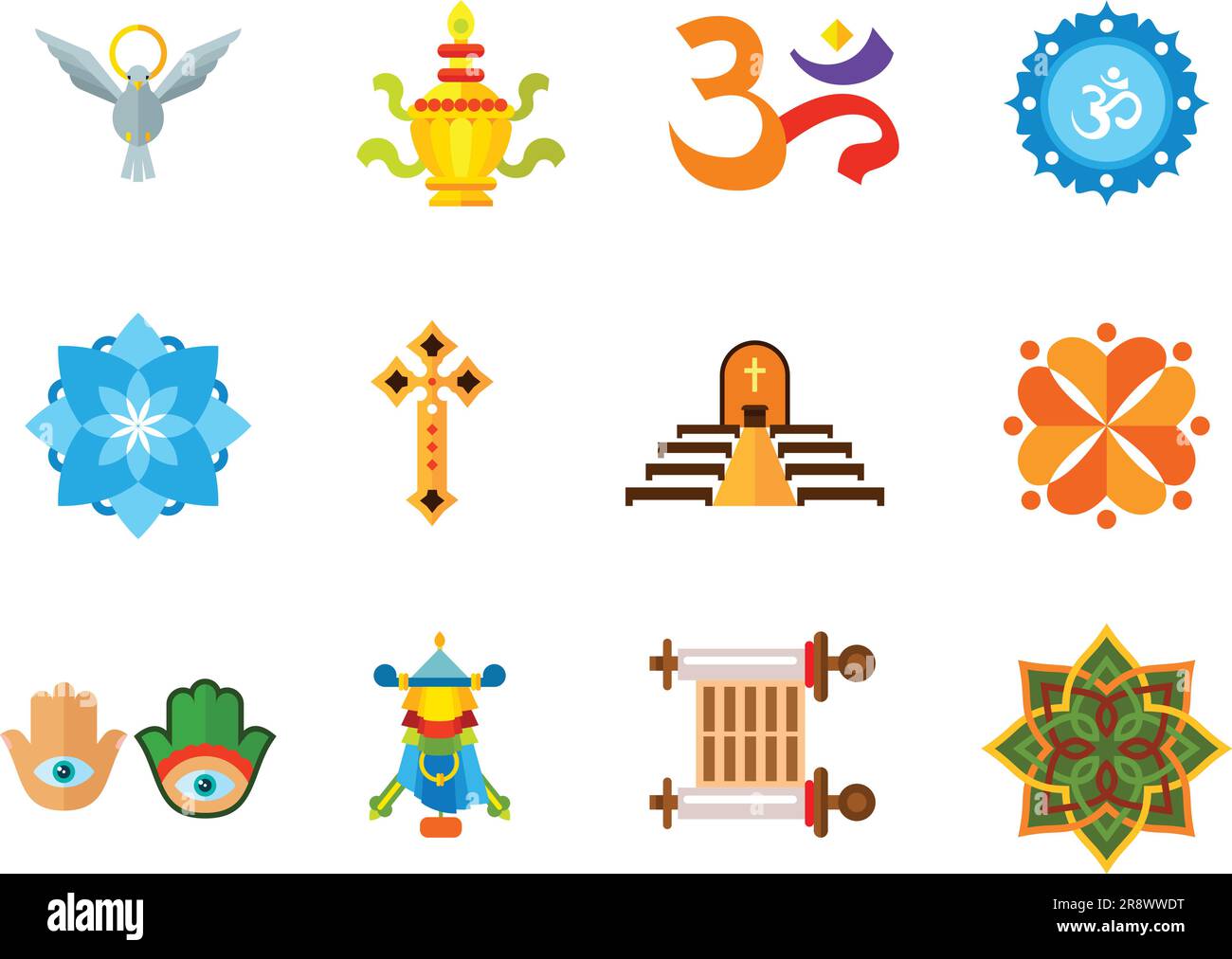 Religion Icons Set Stock Vector Image & Art - Alamy