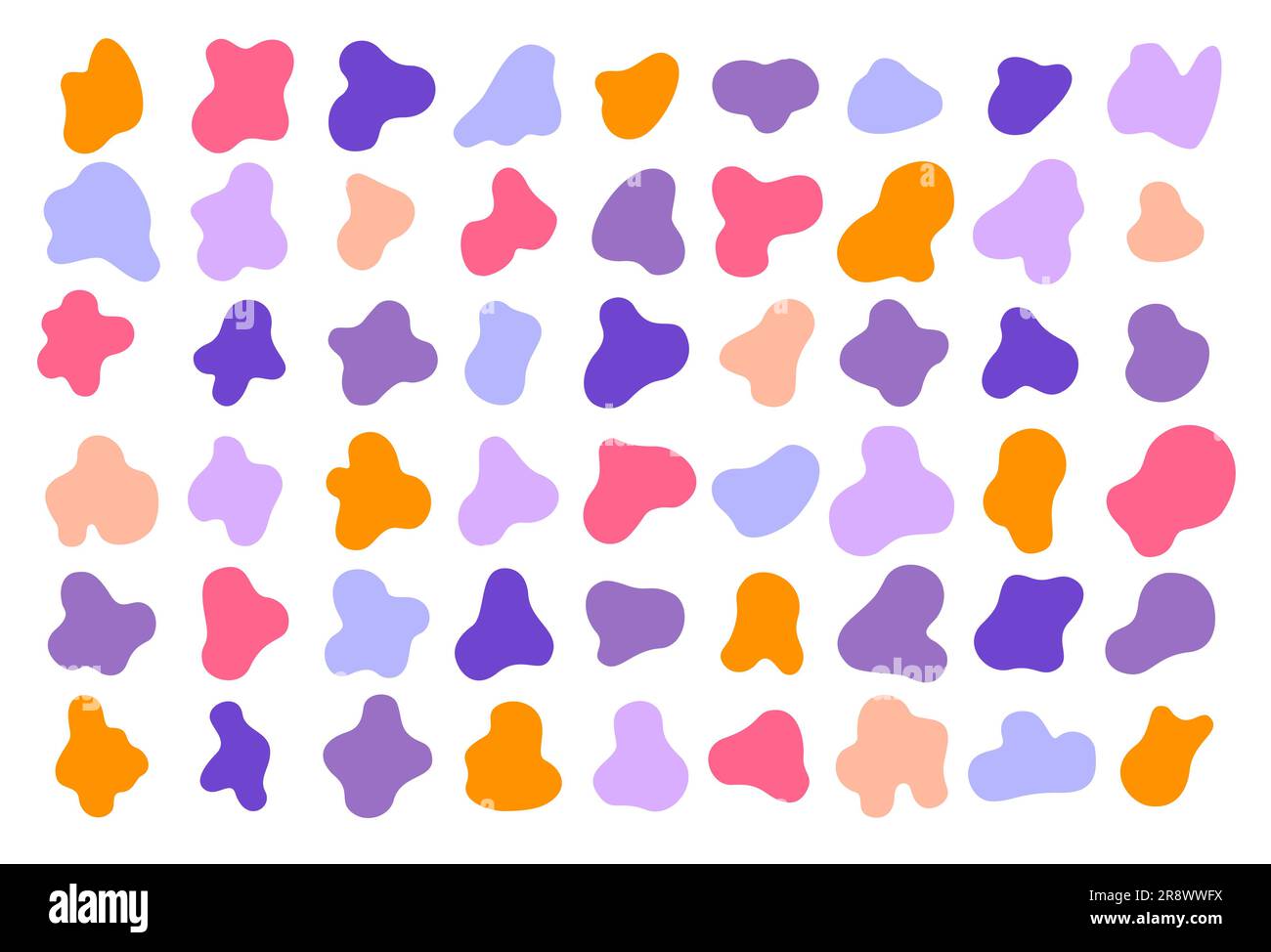 Set of irregular colorful blots. Vector illustration Stock Vector Image ...