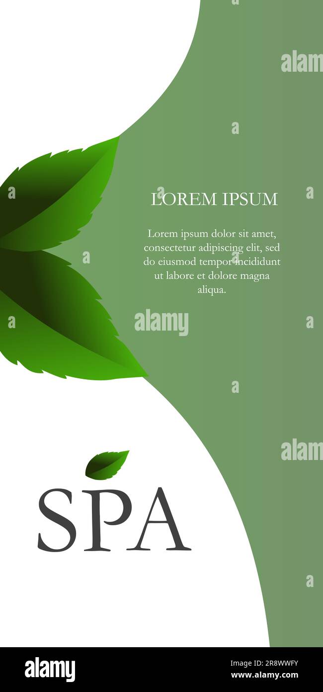 Spa lettering with green leaves Stock Vector Image & Art - Alamy