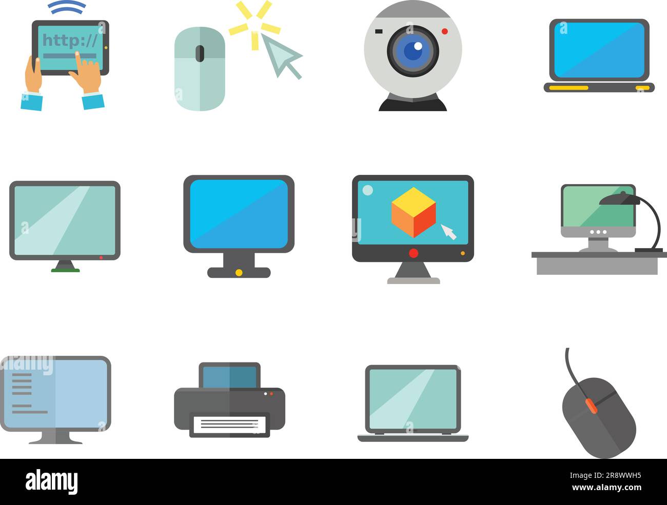 Computer Icon Set Stock Vector Image & Art - Alamy
