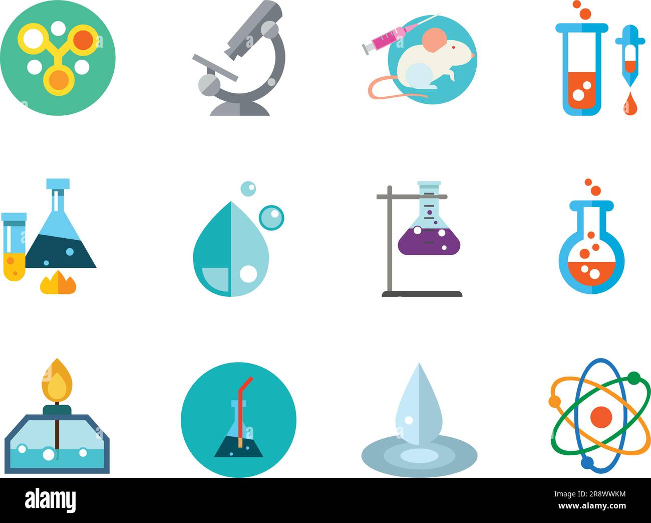 Science Icons Set Stock Vector Image & Art - Alamy