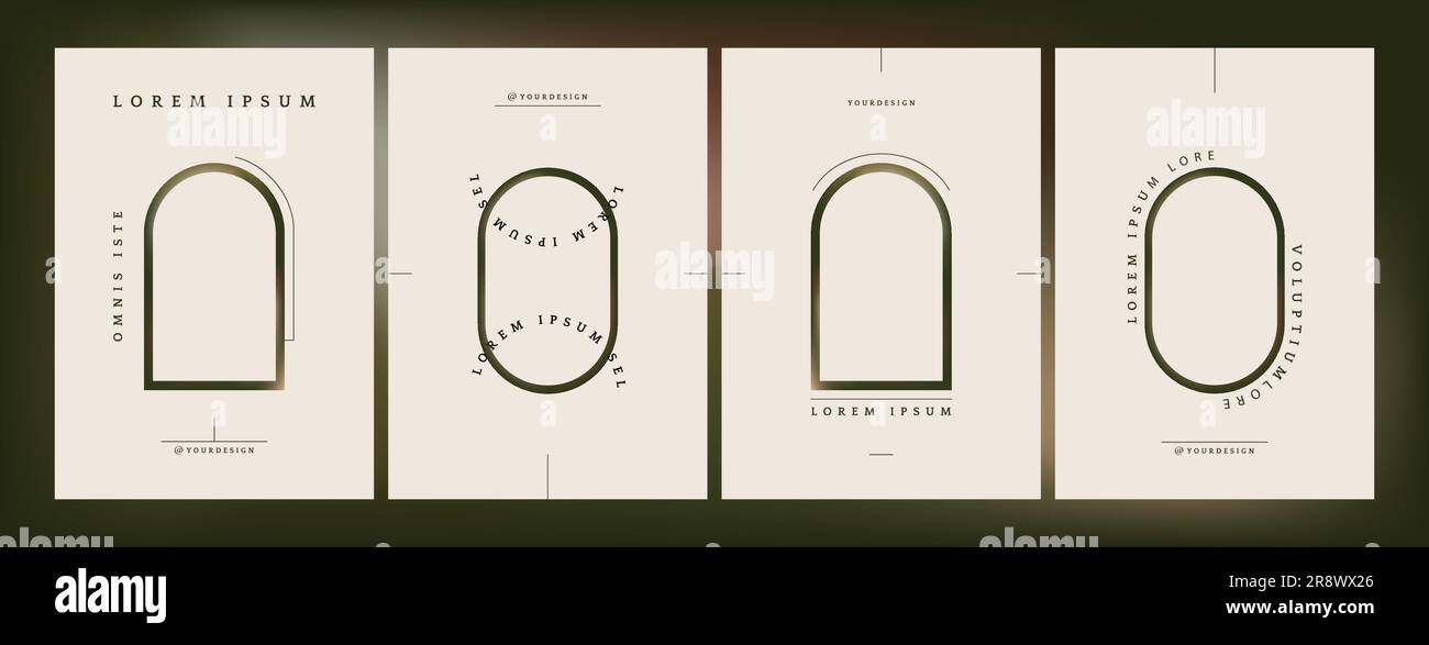 Posters with aesthetic frames. Y2k geometry shapes Stock Vector Image ...