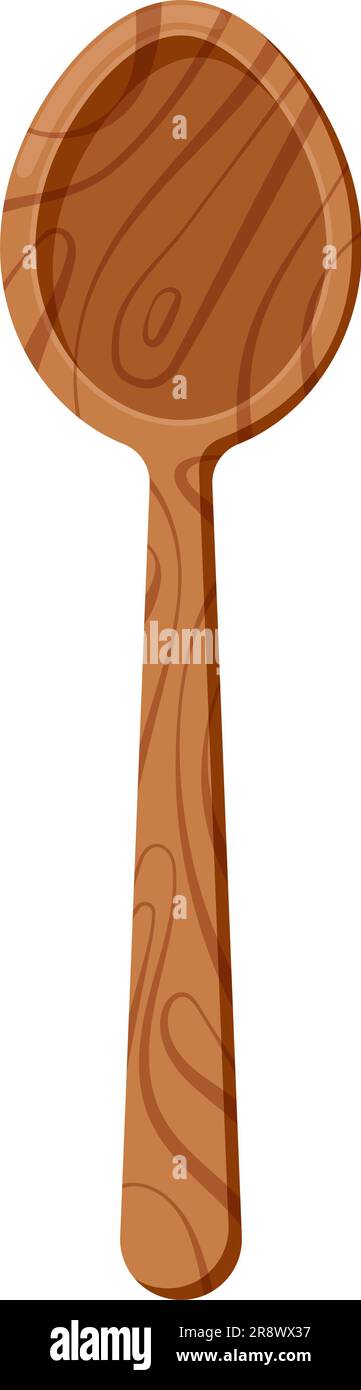 Wooden ladle spoon with long handle icon isolated on white background ...