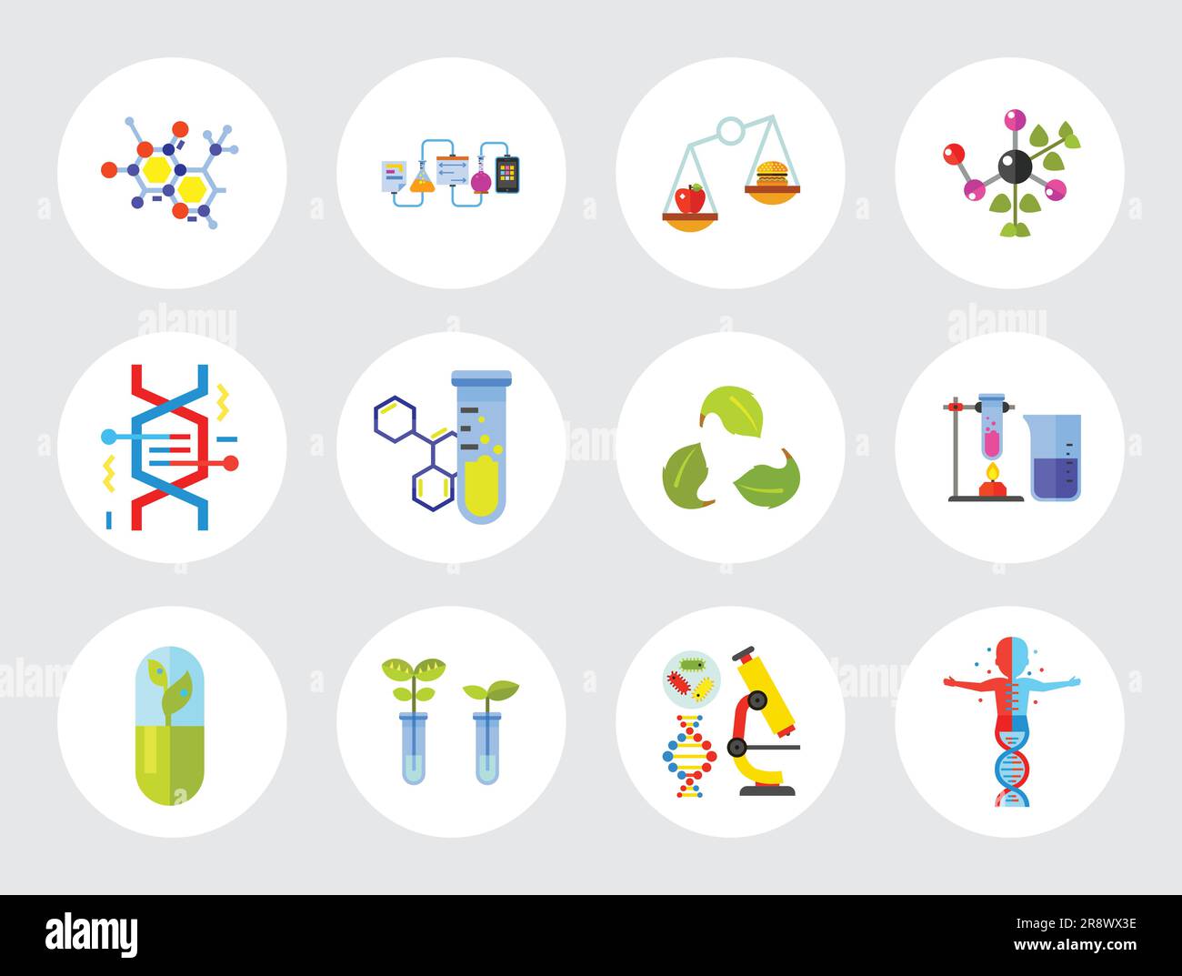 Biology Icon Set Stock Vector Image & Art - Alamy