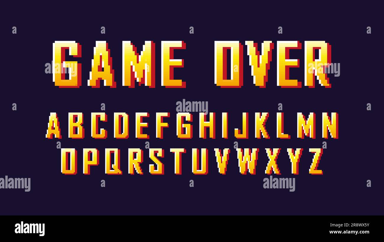 Pixel font Game over concept Stock Vector Image & Art - Alamy