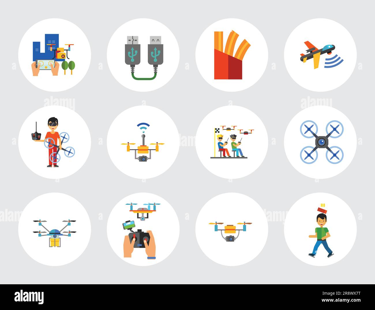 Drones Icon Set Stock Vector Image & Art - Alamy