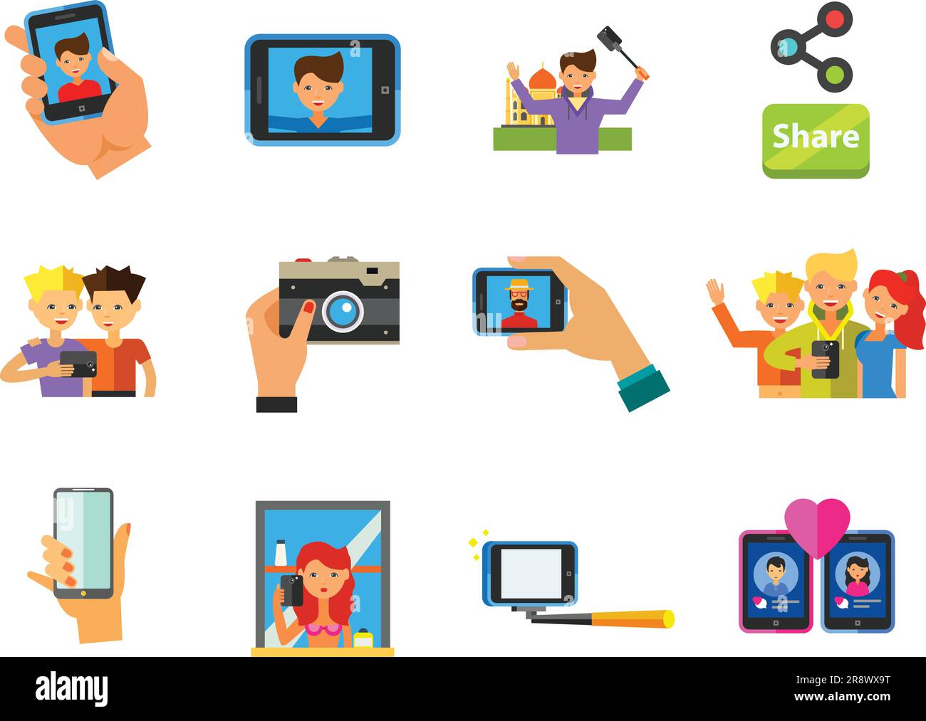 Tourist taking selfie Stock Vector Images - Alamy