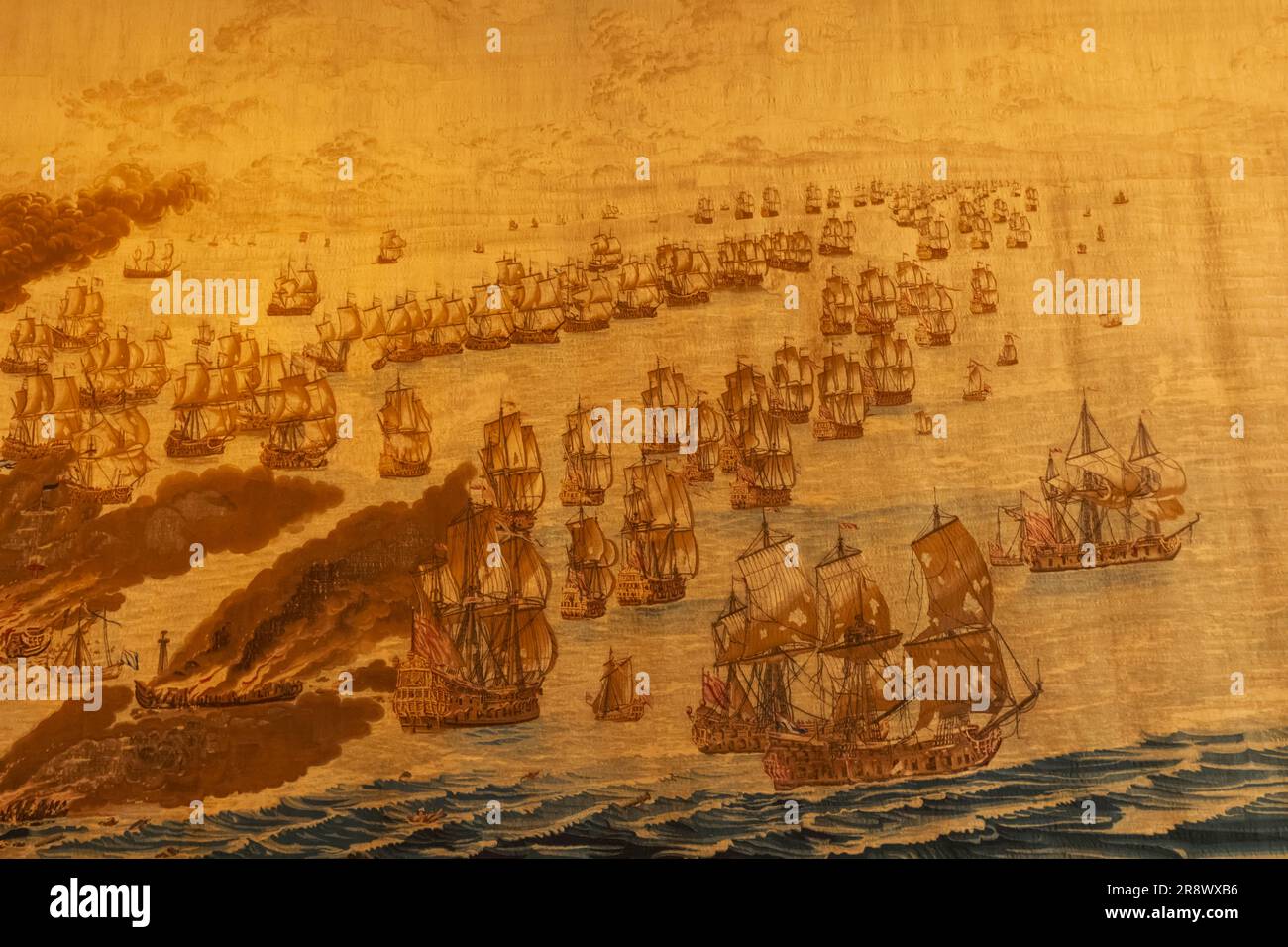 England, London, Greenwich, The Queen's House, Tapestry depicting The ...